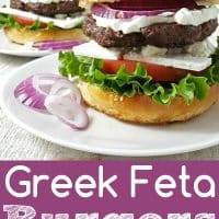 Big Fat Greek Feta Burgers Recipe for Two • Zona Cooks