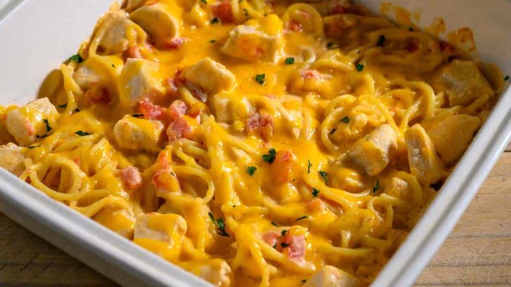 Easy Chicken Rotel Spaghetti 35 Min • Zona Cooks