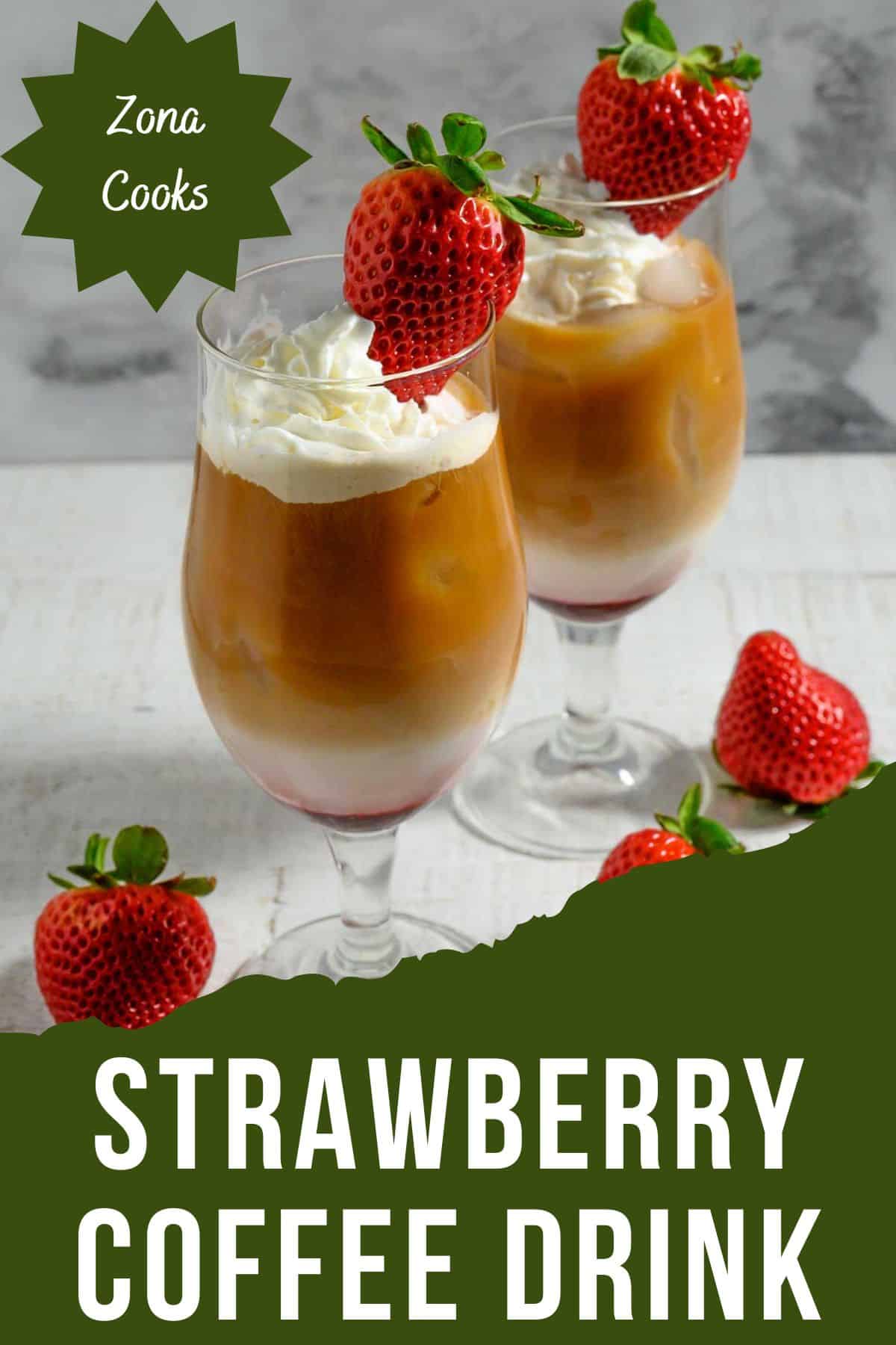 Easy Iced Strawberry Latte (4 ingredients) • Zona Cooks