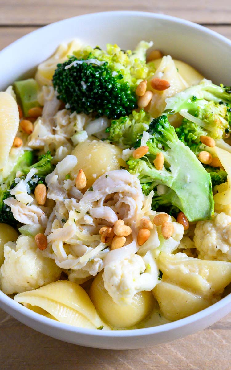 Chicken Broccoli Cauliflower Pasta • Zona Cooks