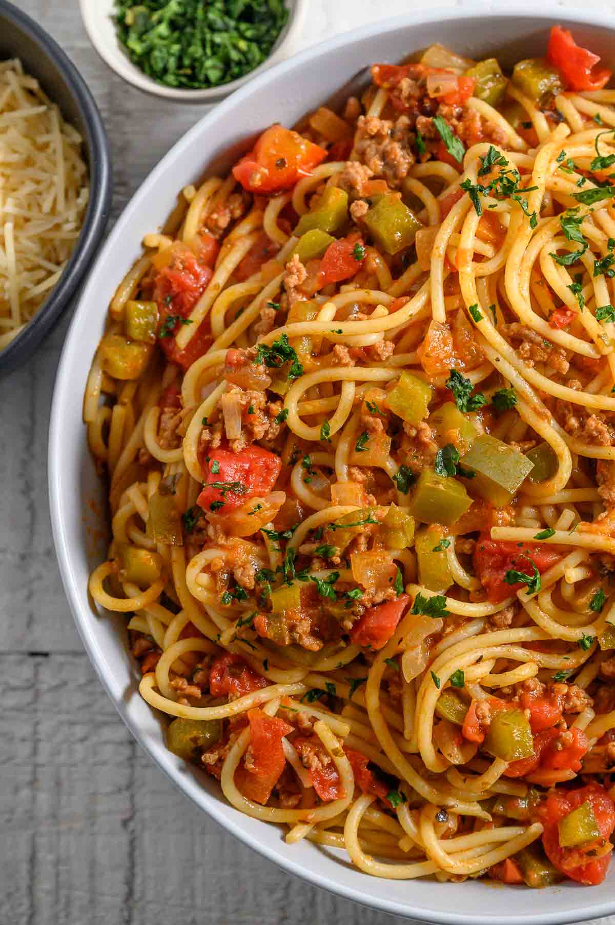 Veggie and Meat Spaghetti (with Vegan option) • Zona Cooks